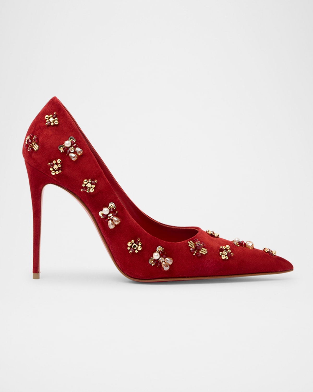 Christian Louboutin - Mix Kate 100mm Suede Red Sole Pumps