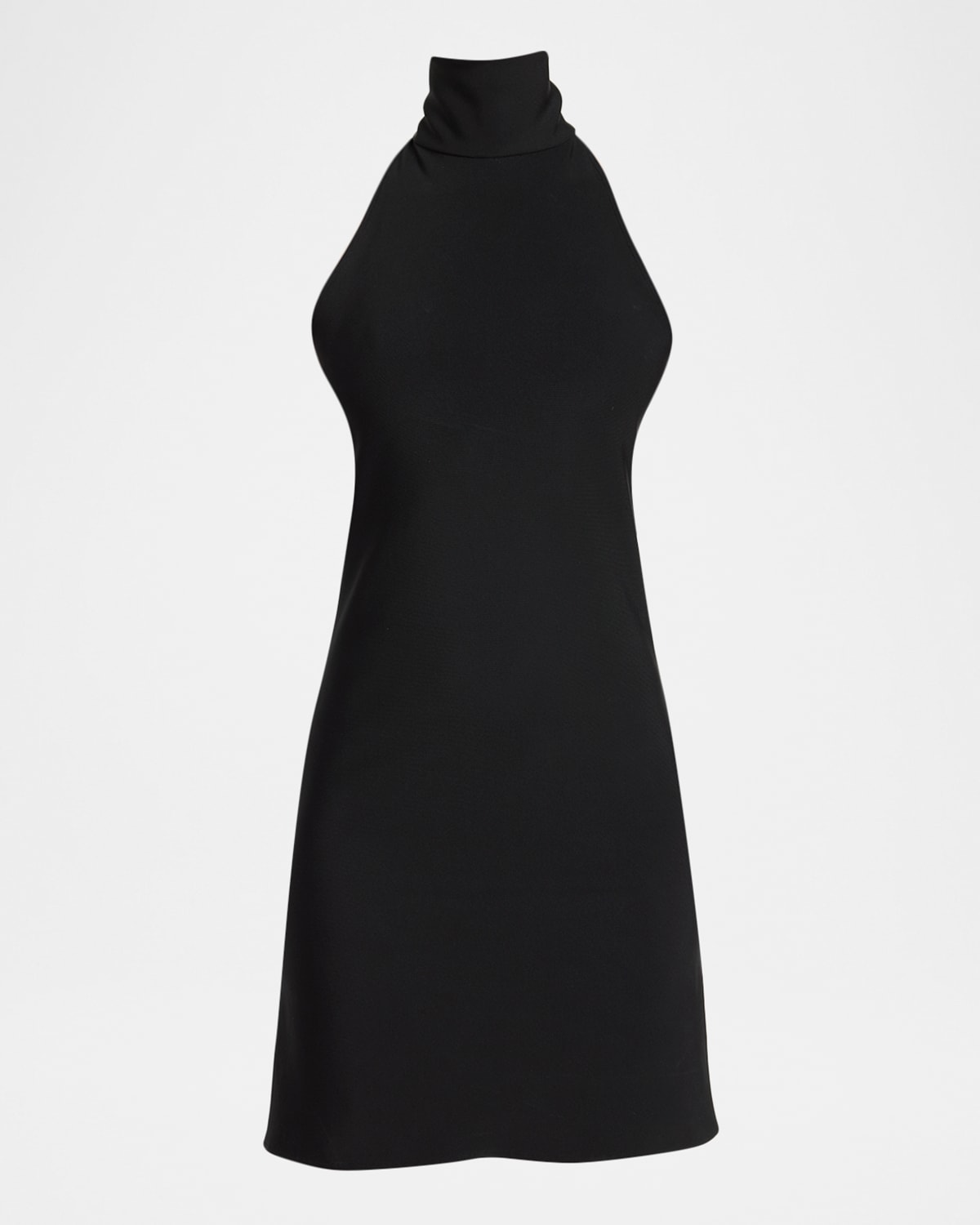 Courreges - Mock-Neck Halter Jersey Mini Dress