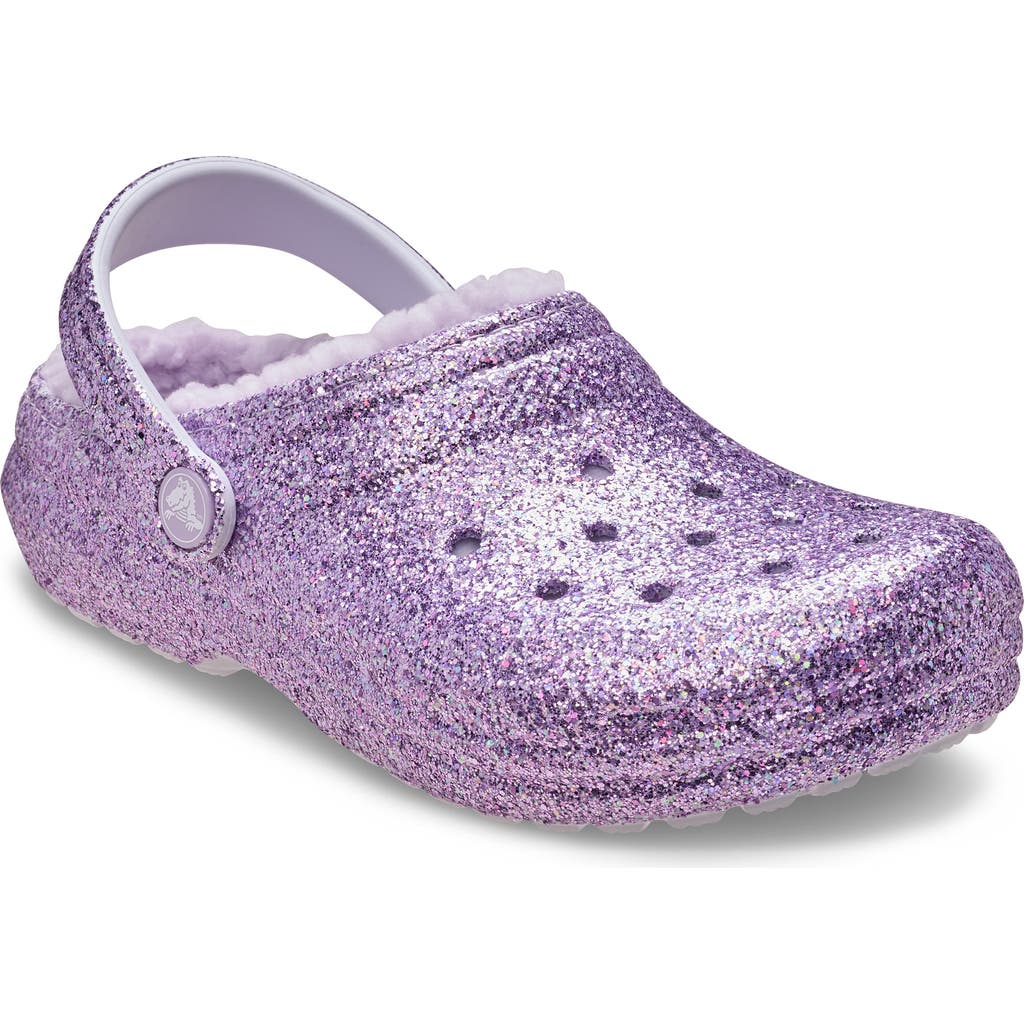 CROCS - Kids' Classic Glitter Fleece Lined Clogs
