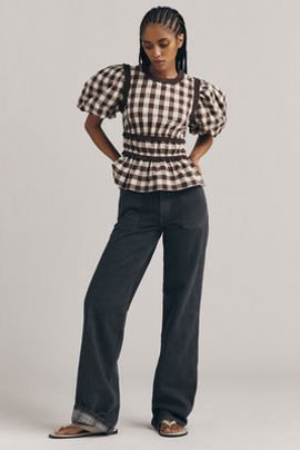 Damson Madder - x Anthropologie Raphaela Shirred Maxi Dress