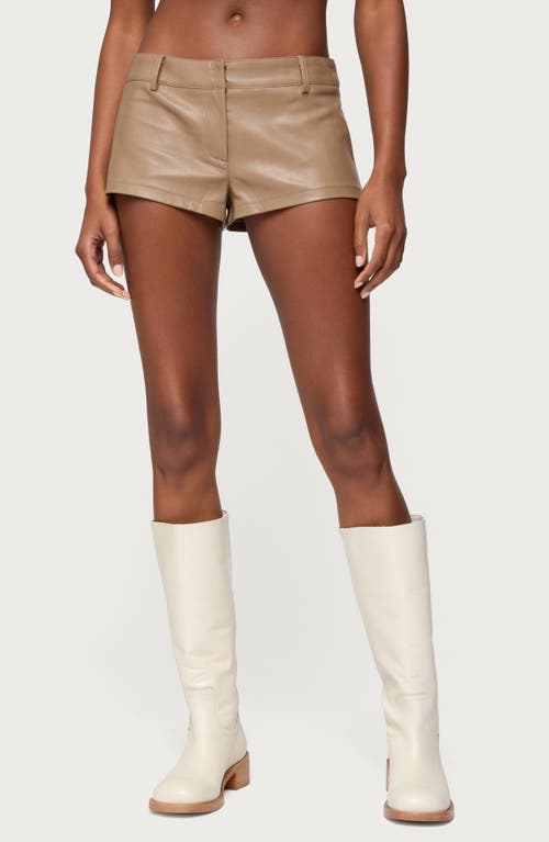EDIKTED - Melaney Faux Leather Micro Shorts