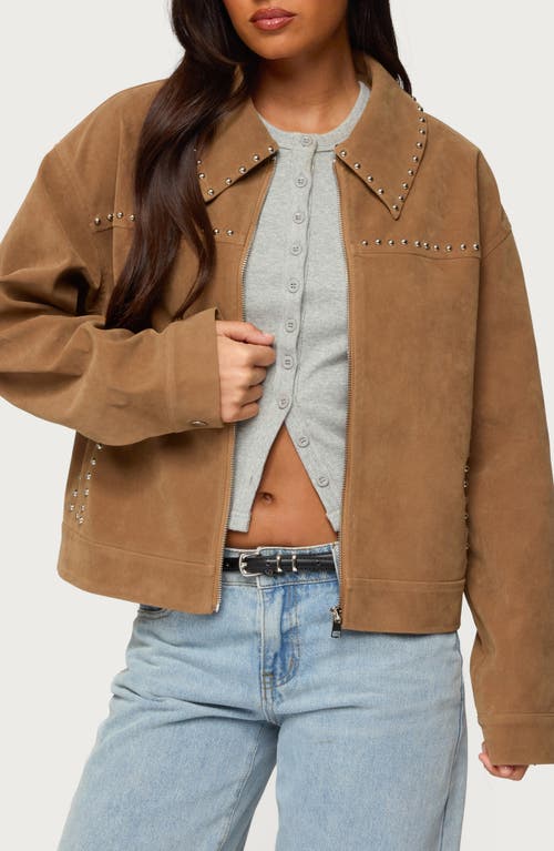 EDIKTED - Memphis Studded Faux Suede Jacket