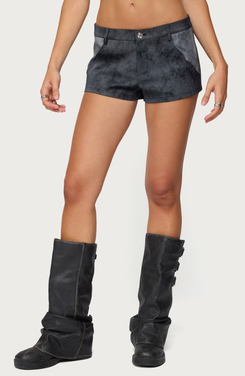 EDIKTED - Rhiley Contrast Faux Suede Shorts