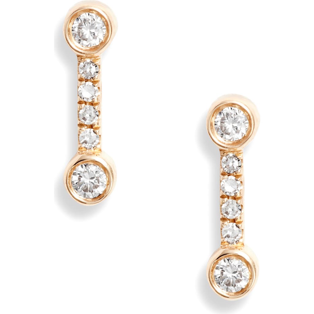 EF Collection - Bezel Diamond Stud Earrings