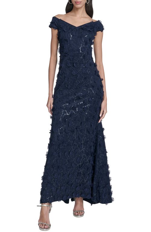 Eliza J - Floral Appliqué Mermaid Gown