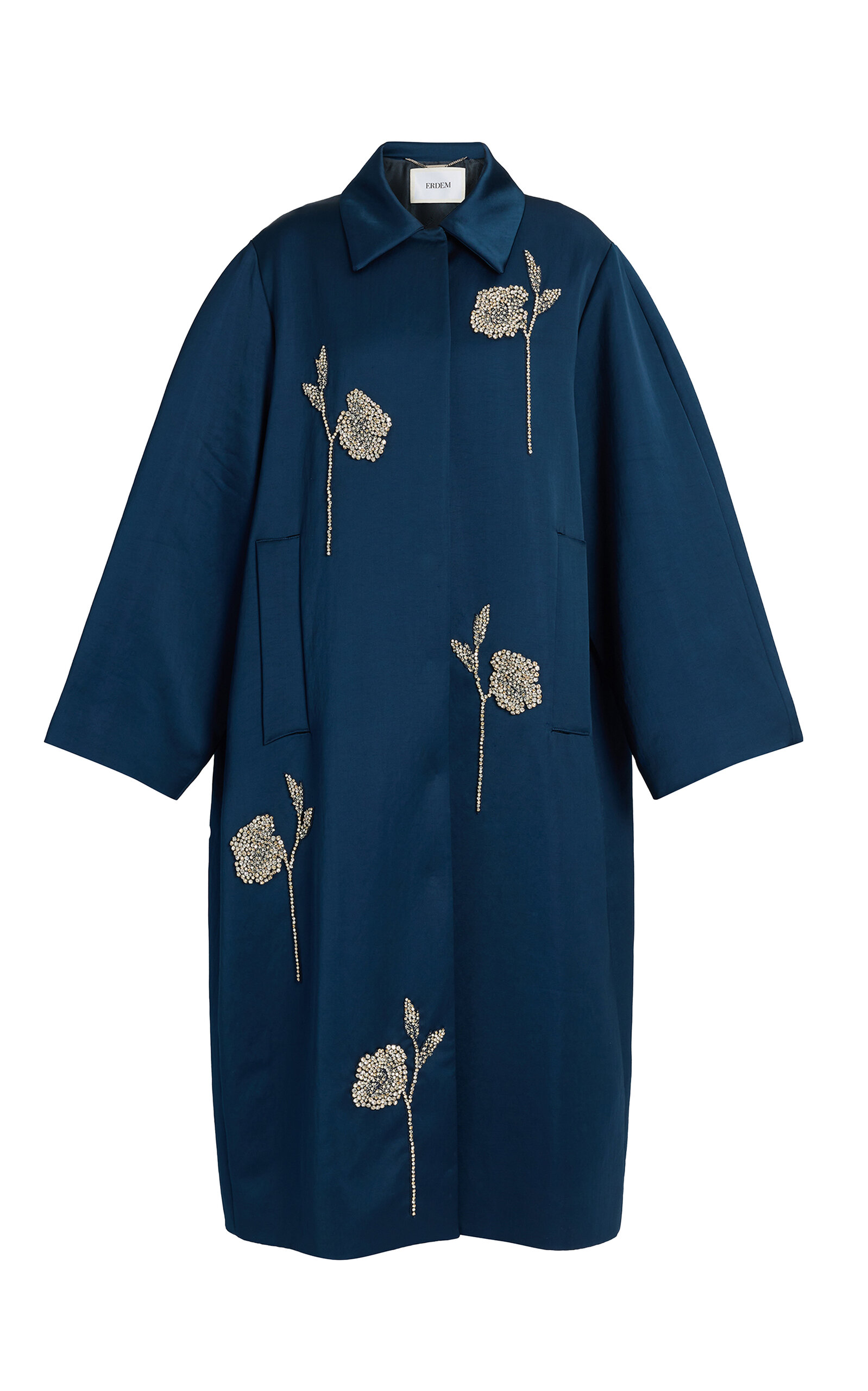 Erdem - Embroidered Heavy Satin Coat