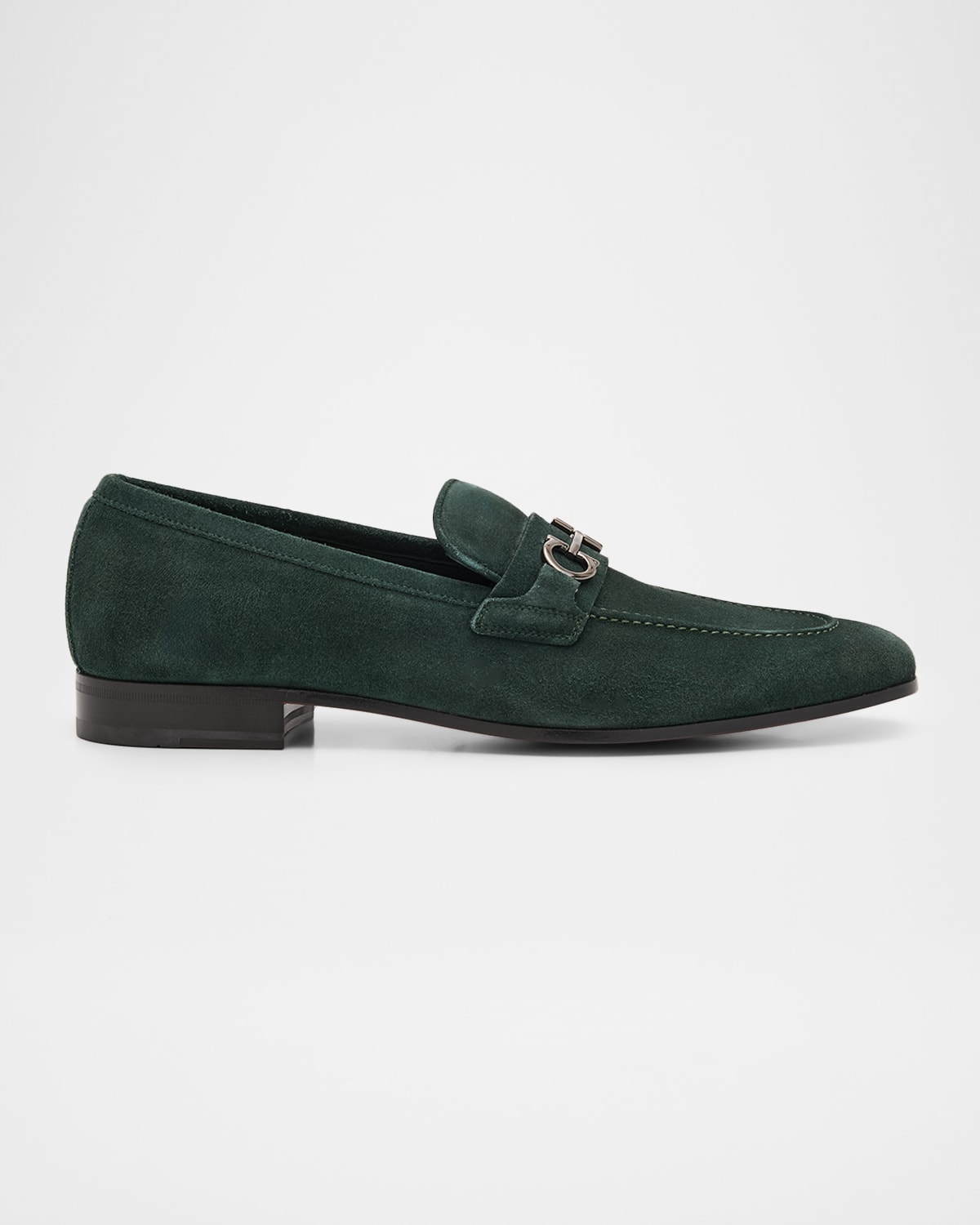 Ferragamo - Men's Balty 2 Suede Gancini-Bit Loafers