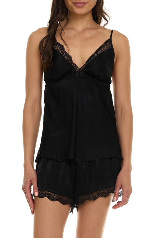 Flora Nikrooz - Madelyn Lace Trim Satin Short Pajamas