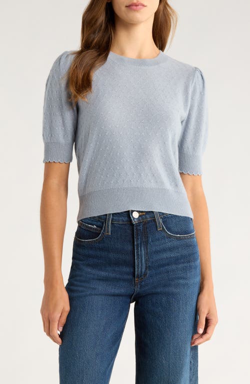 FRAME - Puff Sleeve Pointelle Cashmere Sweater