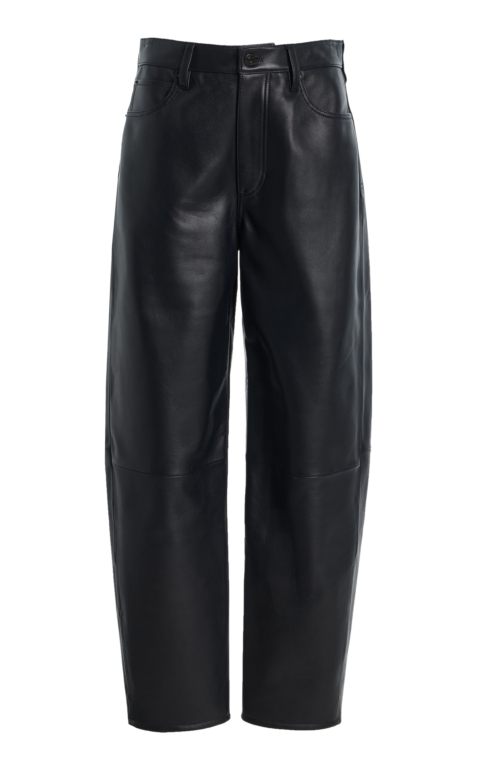 FRAME - The Neat Leather BarrelLeg Pants Navy 26