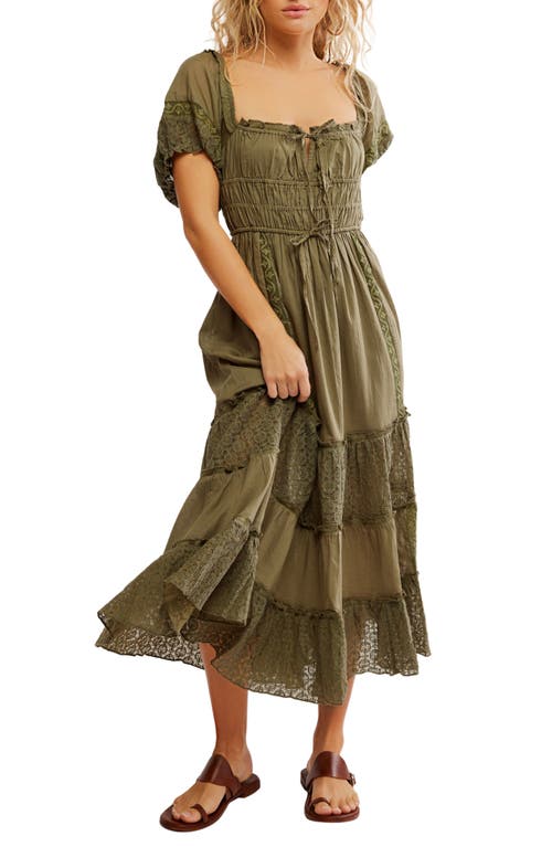 Free People - Falling Sun Puff Sleeve Midi Dress