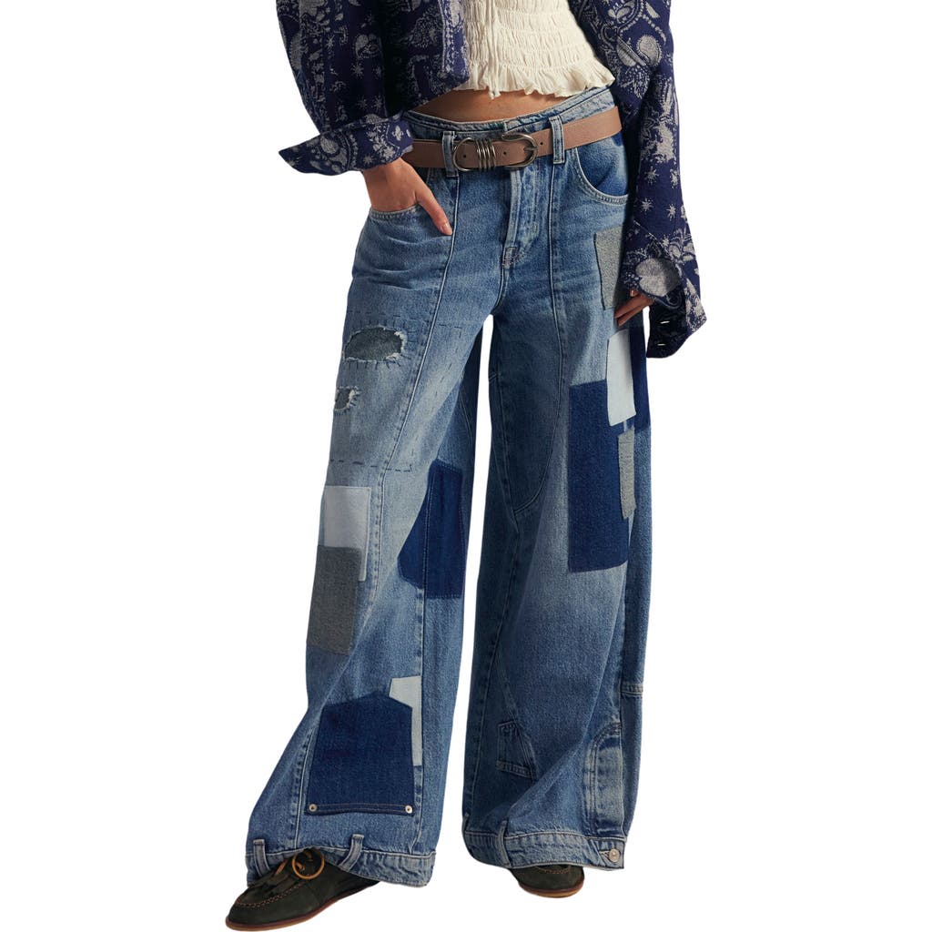 Free People - Head Over Heels Patchwork Wide Leg Jeans