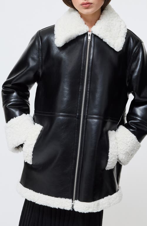 French Connection - Ajani Faux Leather & Faux Fur Coat