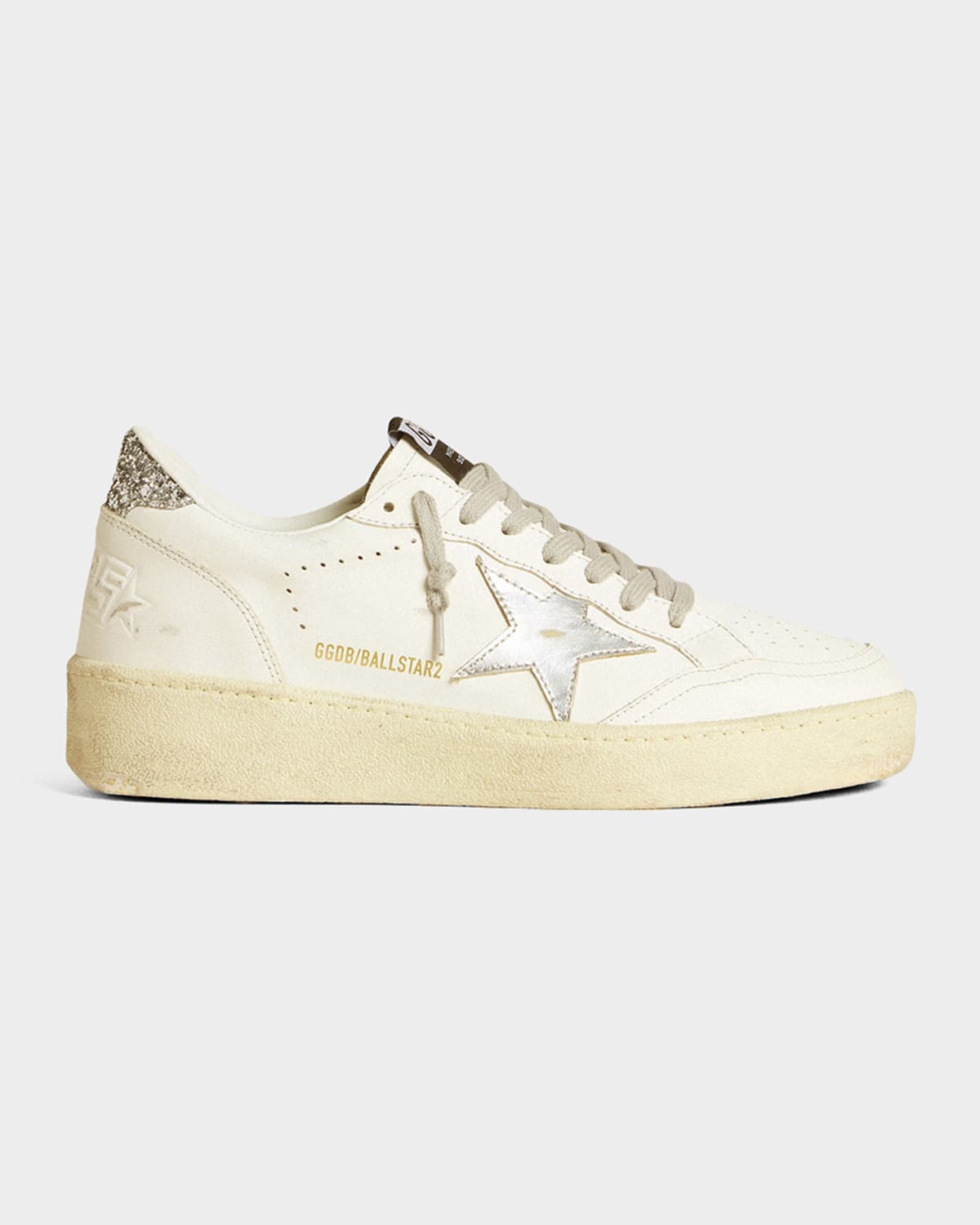 Golden Goose - Ball Star Crystal Leather Low-Top Sneakers