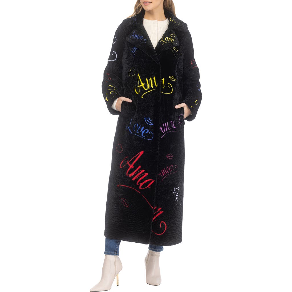 GORSKI - Genuine Shearling Embroidered "Love" Coat