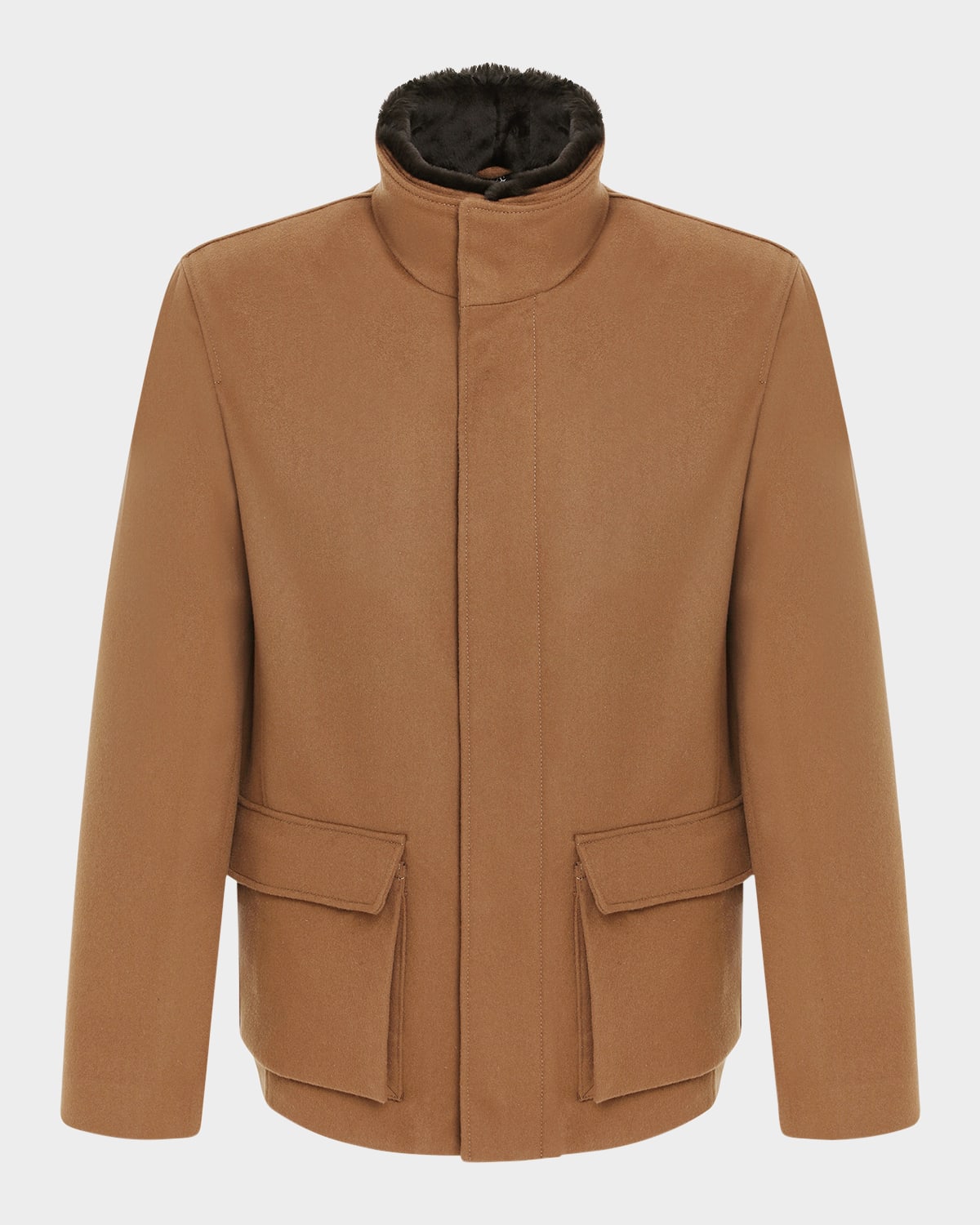 Gorski - Men's Loro Piana Wool Jacket With Detachable Merino Shearling ...