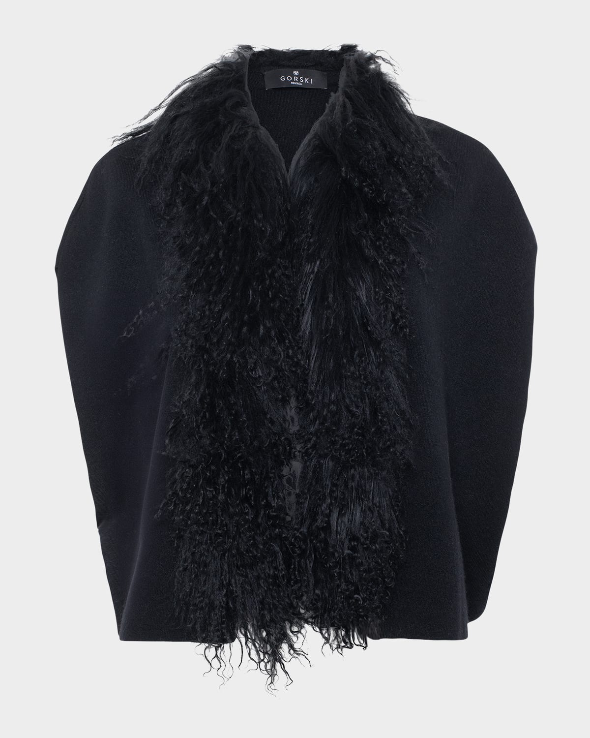 Gorski - Merino Wool-Blend Cape with Select Mongolian Trim