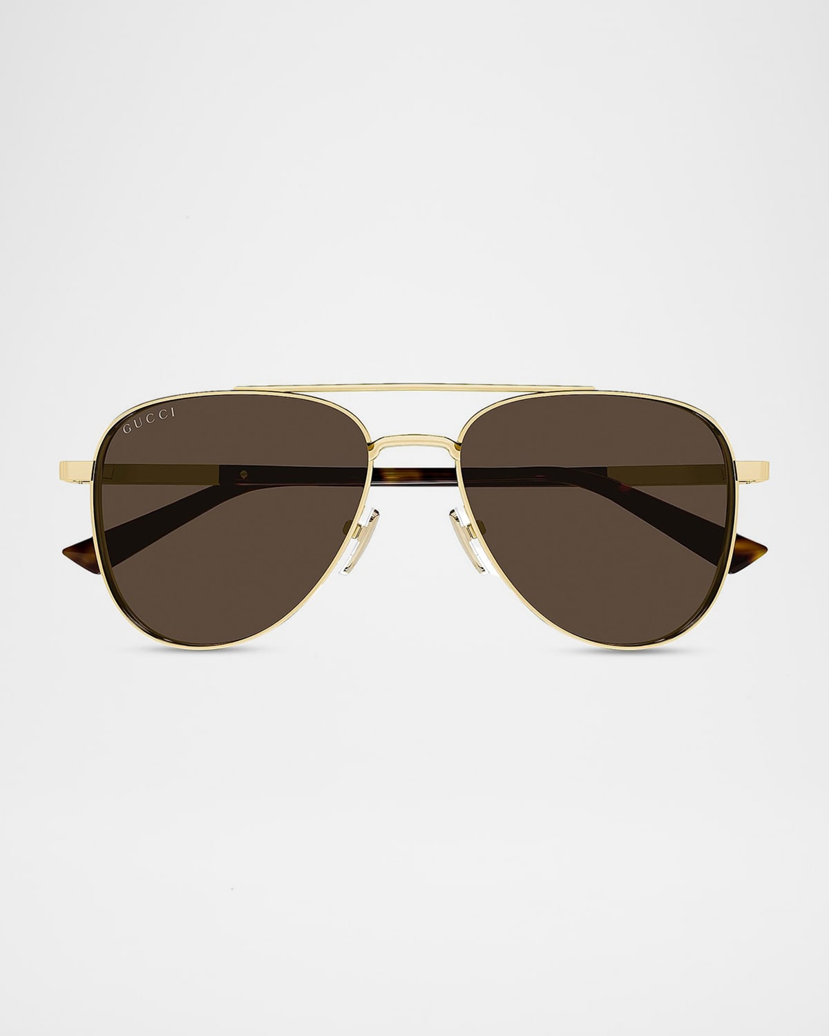 Gucci - Men's Subtle Web 56mm Metal/Acetate Aviator Sunglasses