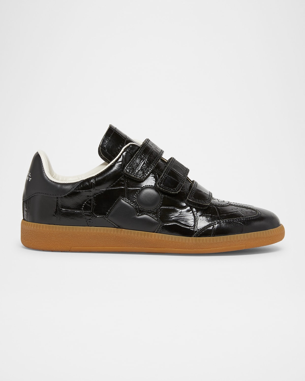 Isabel Marant - Beth Croc-Effect Leather Grip-Strap Sneakers