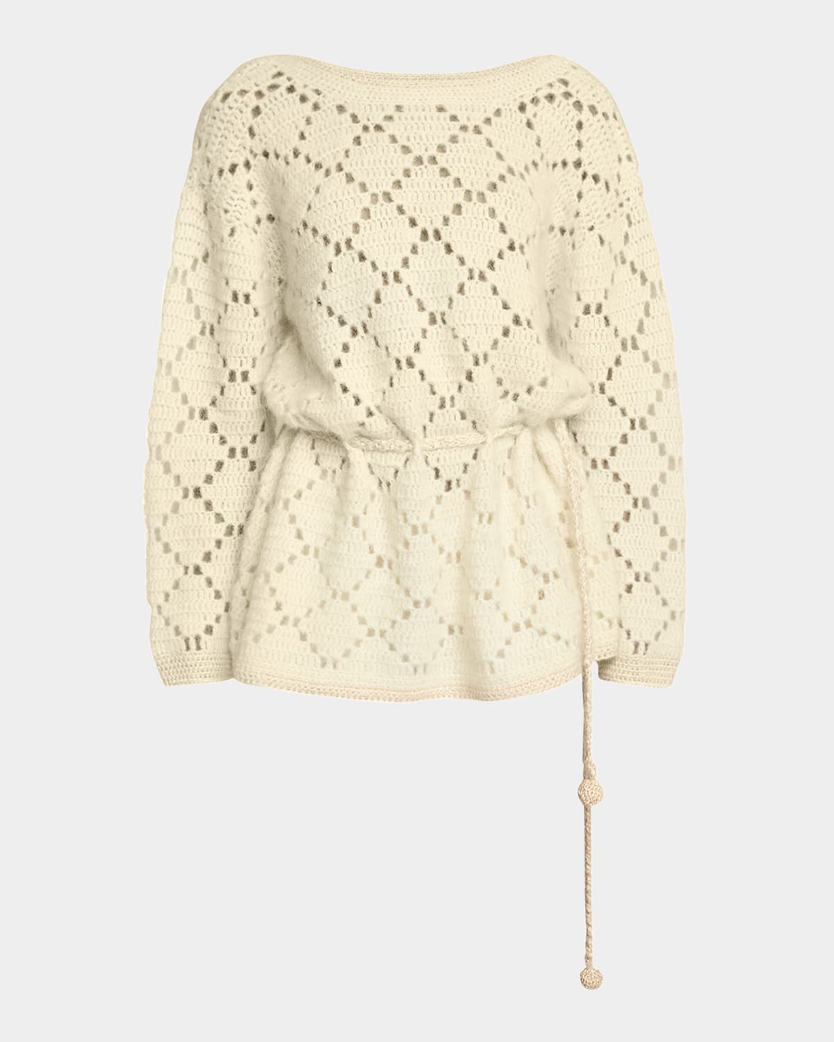 Isabel Marant - Merida Belted Pointelle Knit Mini Sweater Dress