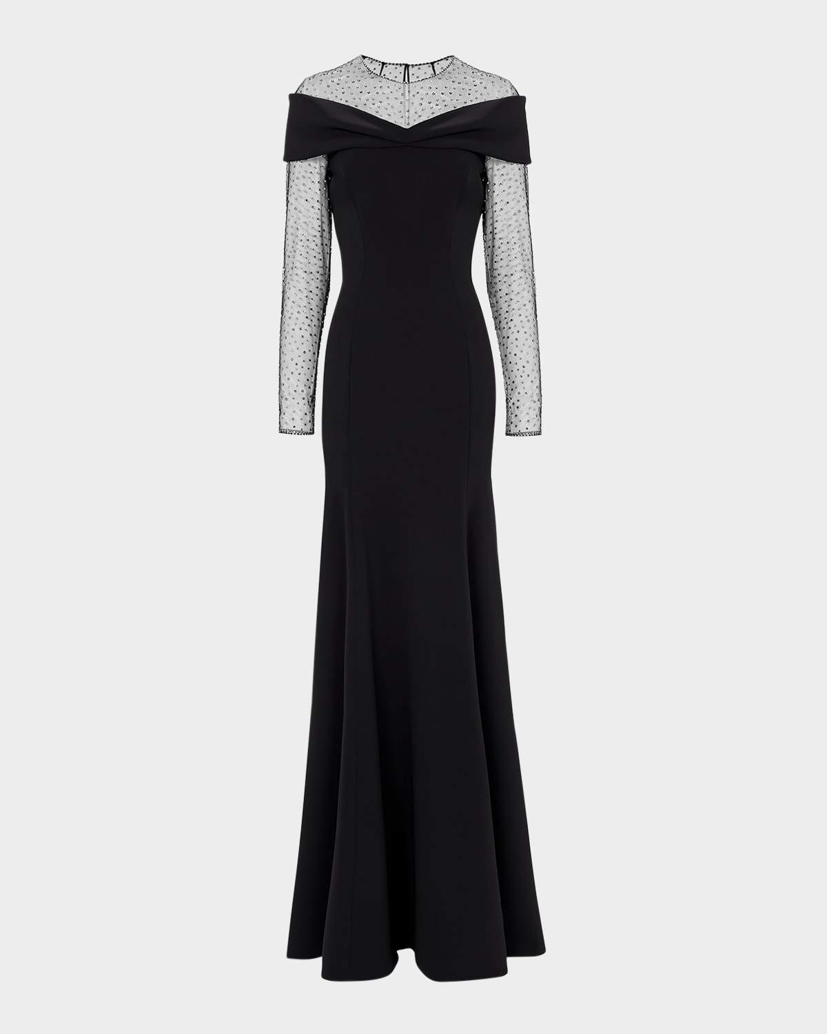 Jenny Packham - Etienne Crystal Illusion Off-The-Shoulder Gown