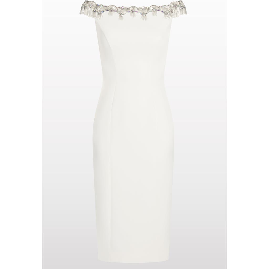Jenny Packham - Valorie Beaded Off-Shoulder Midi Dress