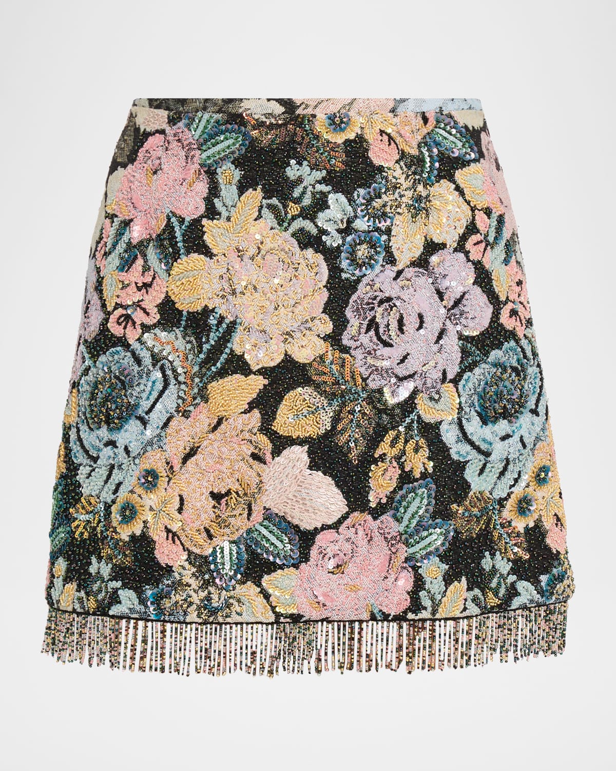 Kobi Halperin - Ana Beaded Floral Jacquard Mini Skirt