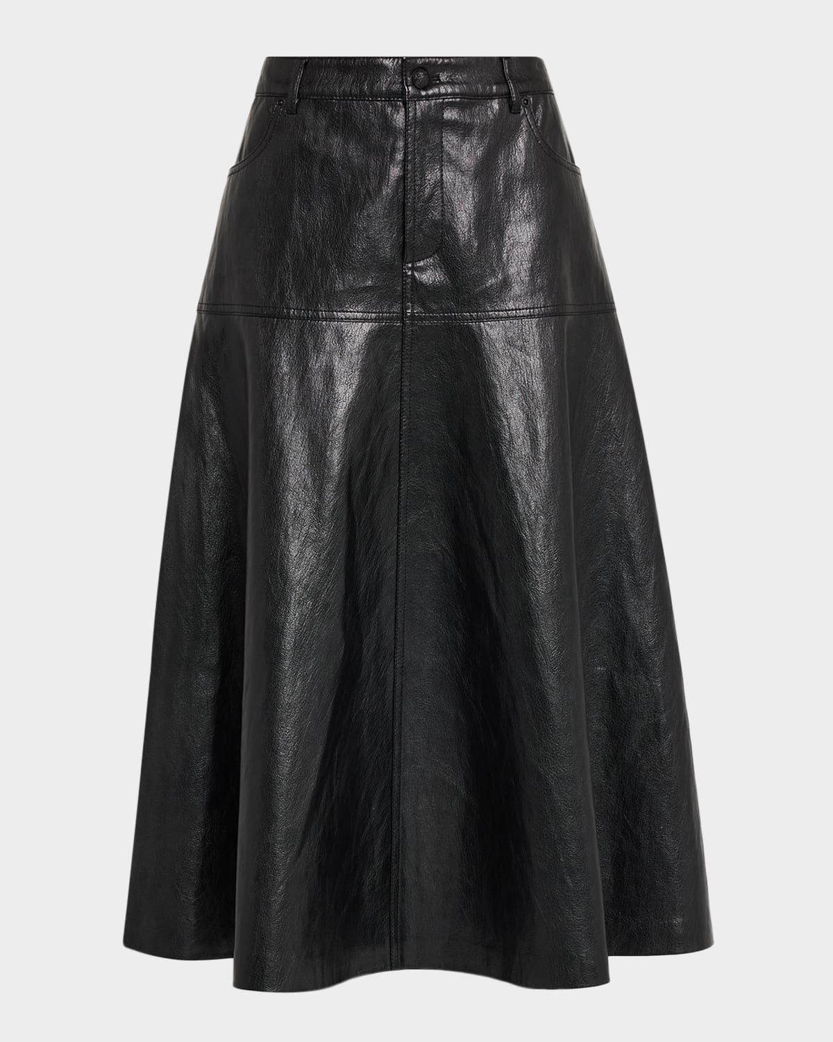 Kobi Halperin - Rhea Circle-Cut Faux Leather Midi Skirt