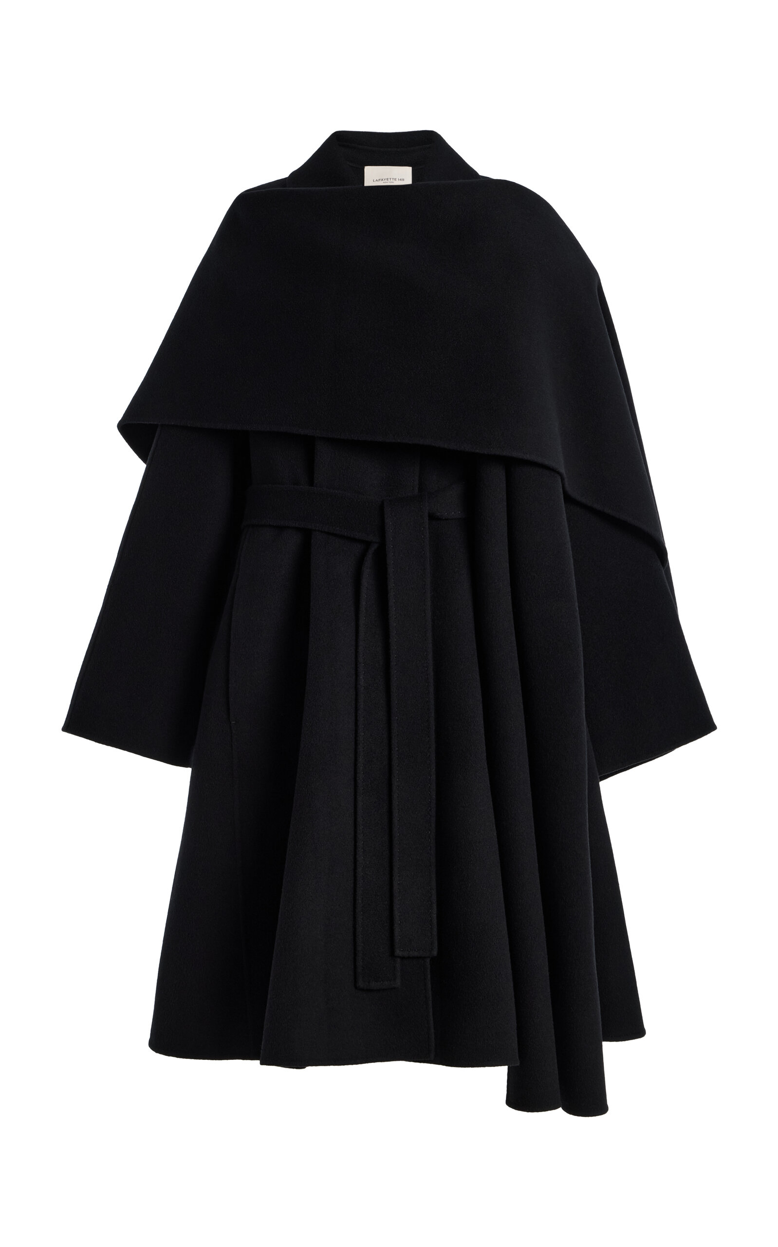 Lafayette 148 - PonchoDetailed Oversized WoolCashmere Coat Black XS