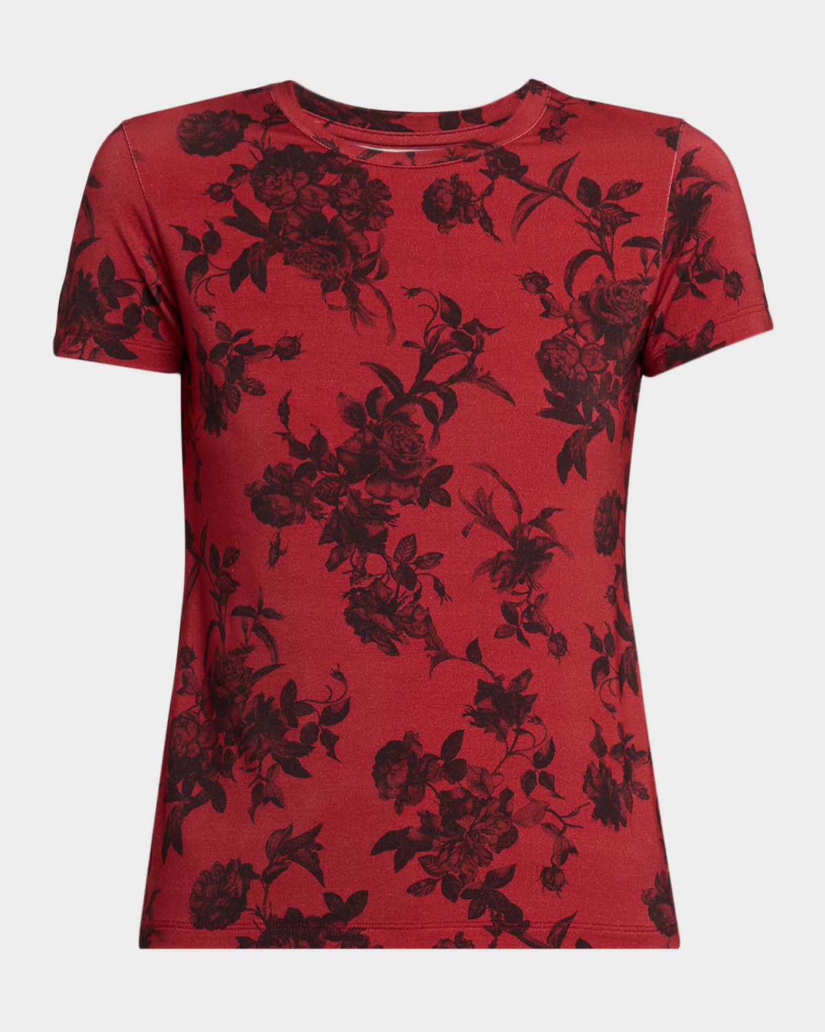 L'Agence - Ressi Short-Sleeve Painterly Floral Tee