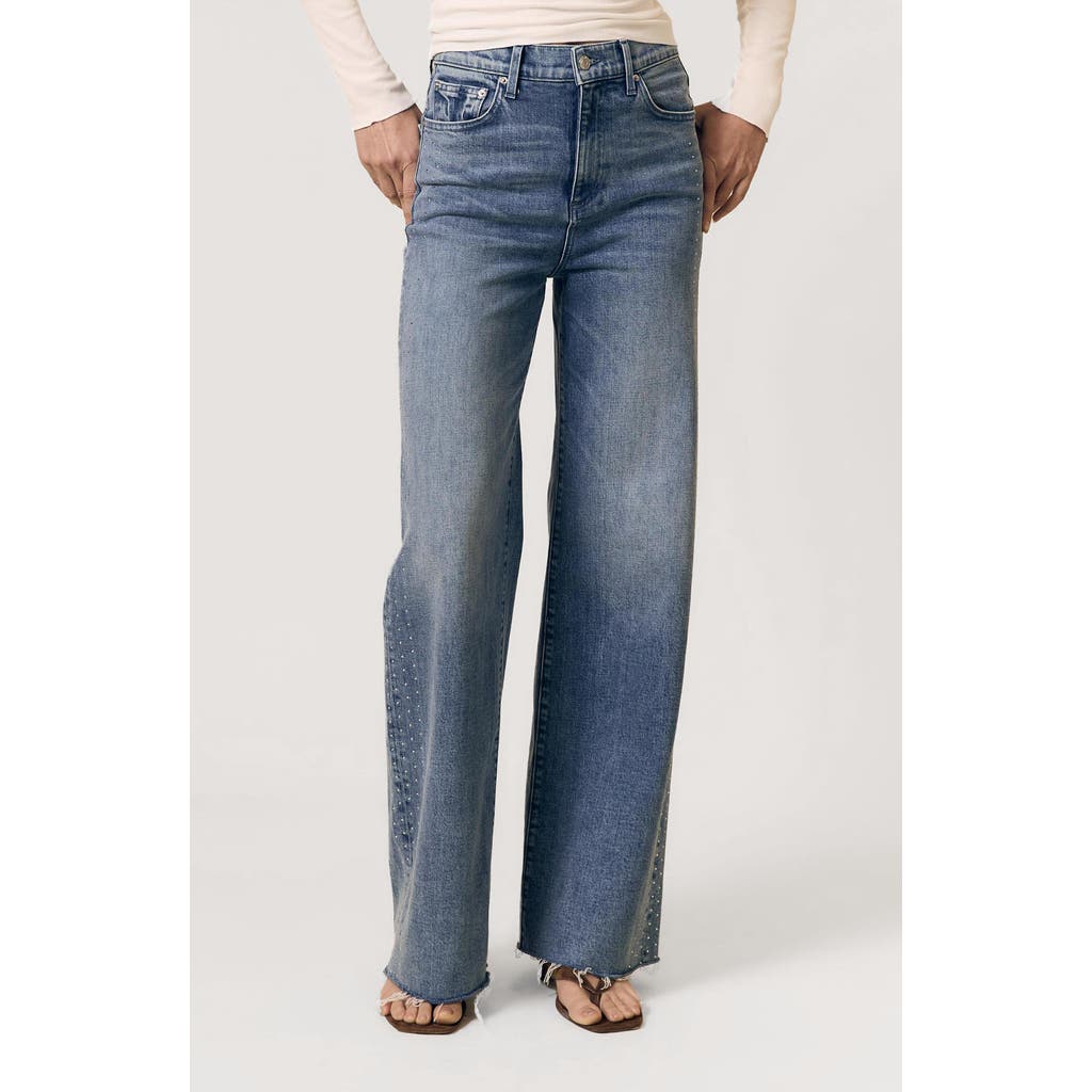 LE JEAN - Embellished Frayed High Waist Column Jeans