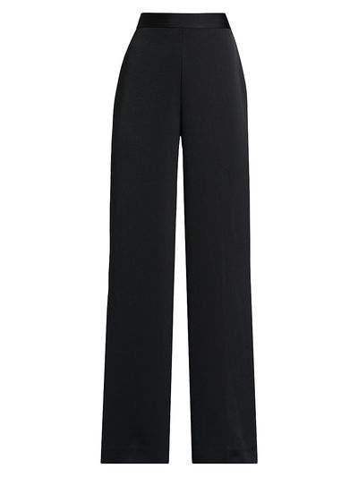 Lela Rose - Women's Satin Wide-Leg Pants