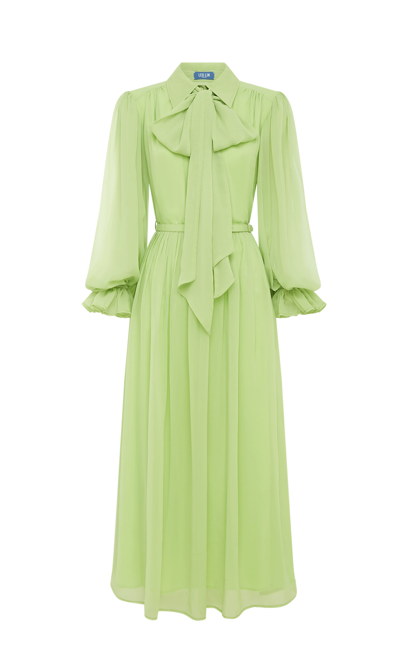 Leo Lin - Cassie TieNeck Midi Dress Lime Green AU 14