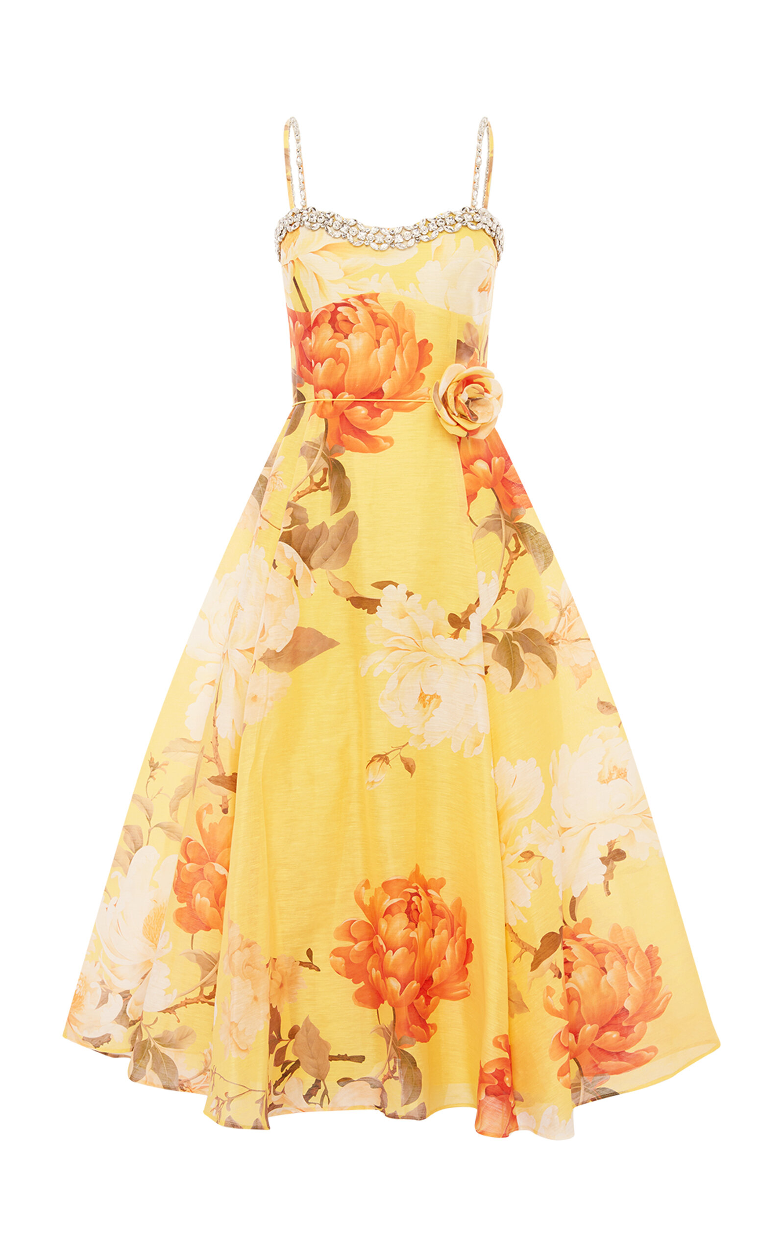 Leo Lin - Mariela Embellished Midi Dress Yellow AU 16