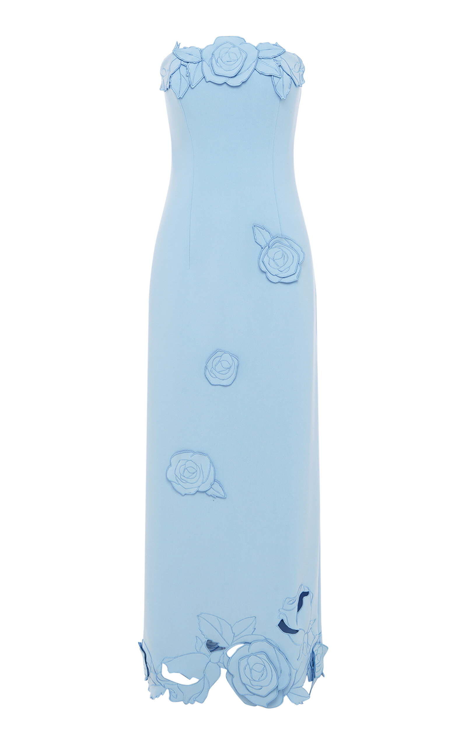 Leo Lin - Rayna Appliquéd Bustier Maxi Dress Light Blue AU 6