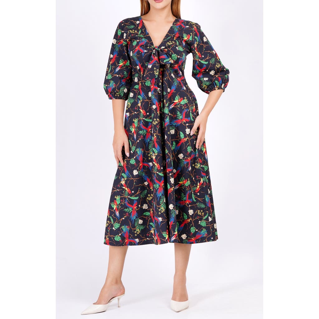 Leota - Adriana Tie-Front Midi Dress