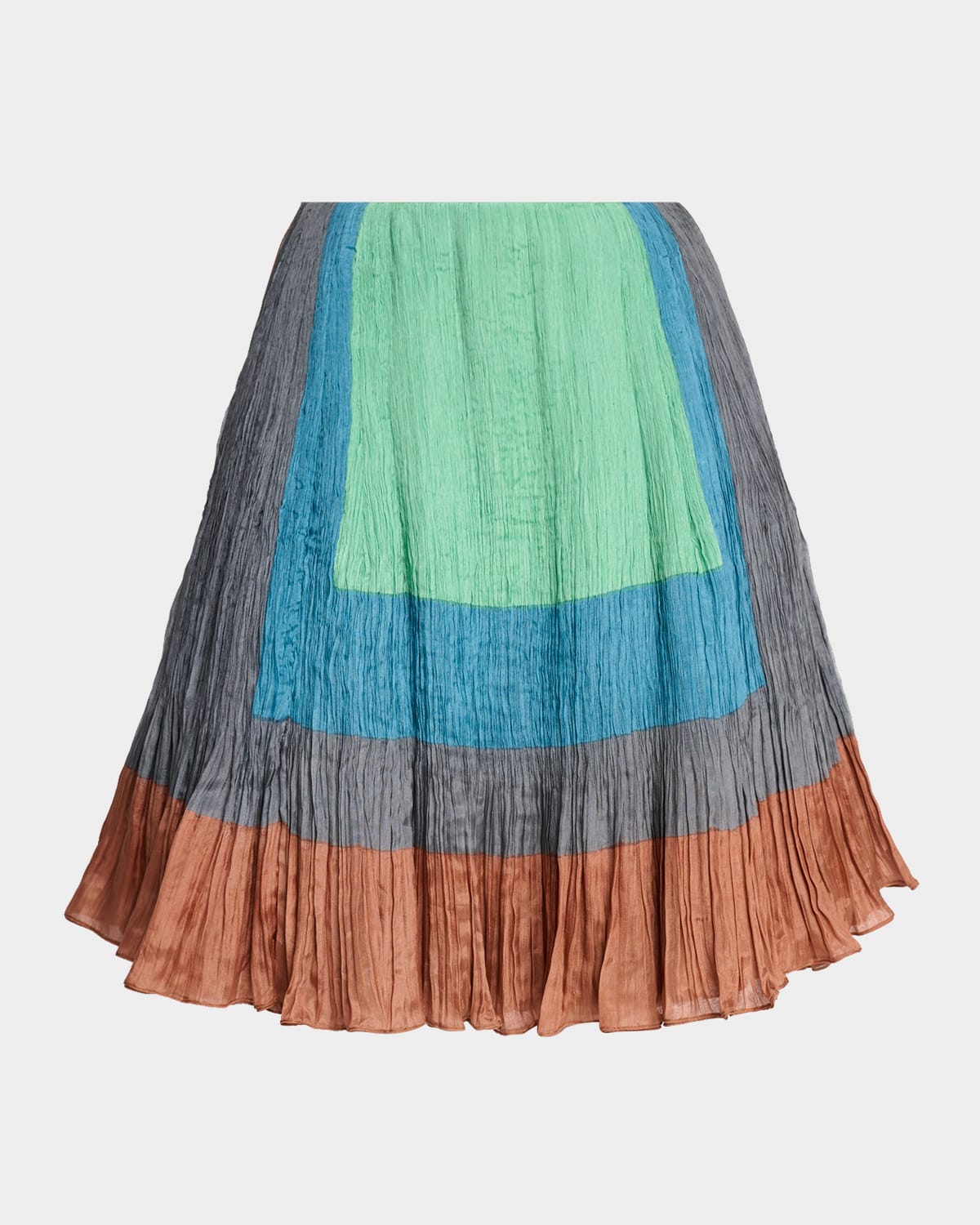 Loewe - Colorblock Plisse Satin Circle Skirt