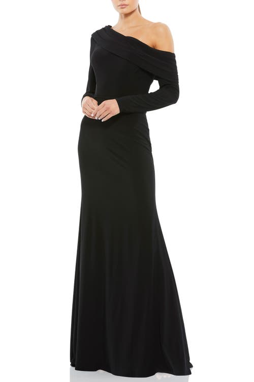 Mac Duggal - Drop Shoulder Long Sleeve Column Gown