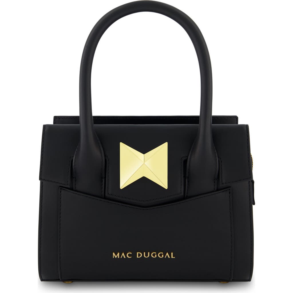 Mac Duggal - Gold Plated Hardware Small Leather Tote Bag