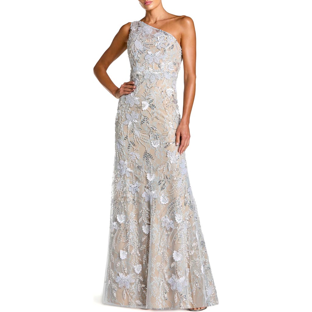 Mac Duggal - One Shoulder Embellished Lace Trumpet Gown