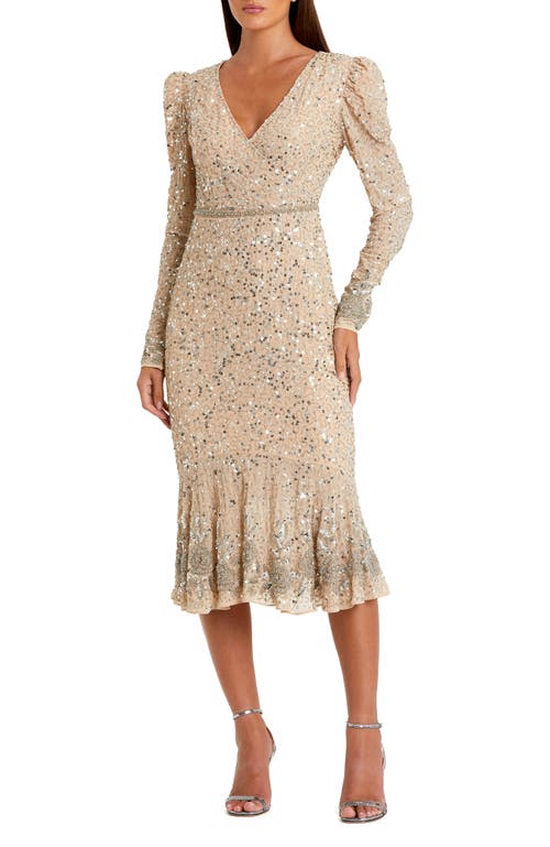 Mac Duggal - Sequin Long Sleeve with Trumpet Hem & Beaded Detail