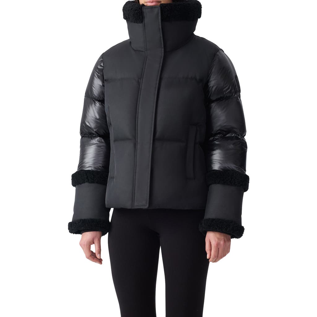 Mackage - Lydana Down Jacket with Genuine Shearling Trim and Removable Bib