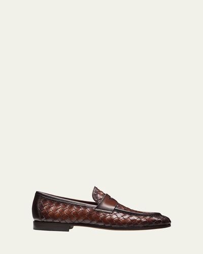 Magnanni - Men's Hyde Woven Leather Penny Loafers