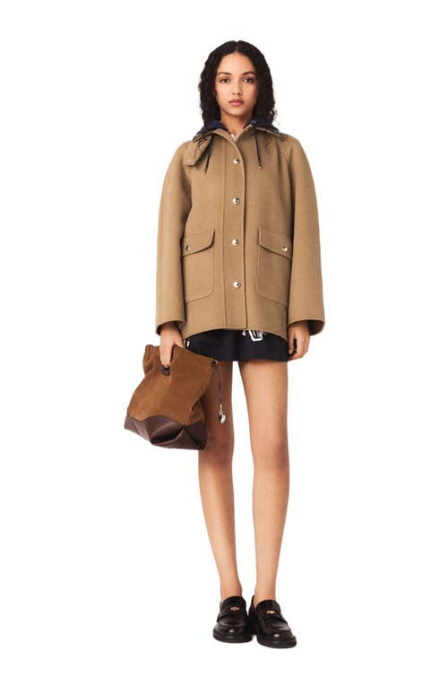 maje - Wool coat with removable hood