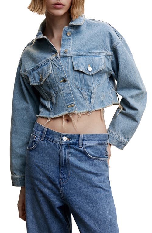 MANGO - Frayed Hem Denim Jacket
