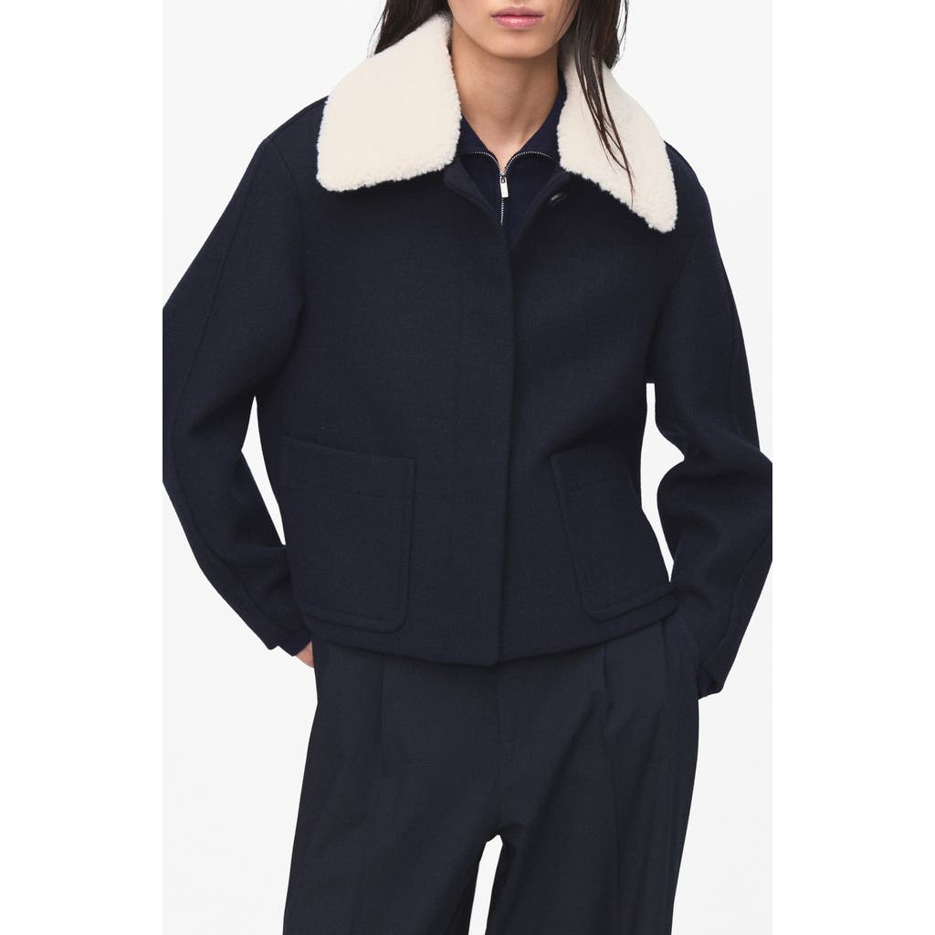 MANGO - Jacket with Removable Faux Shearling Collar