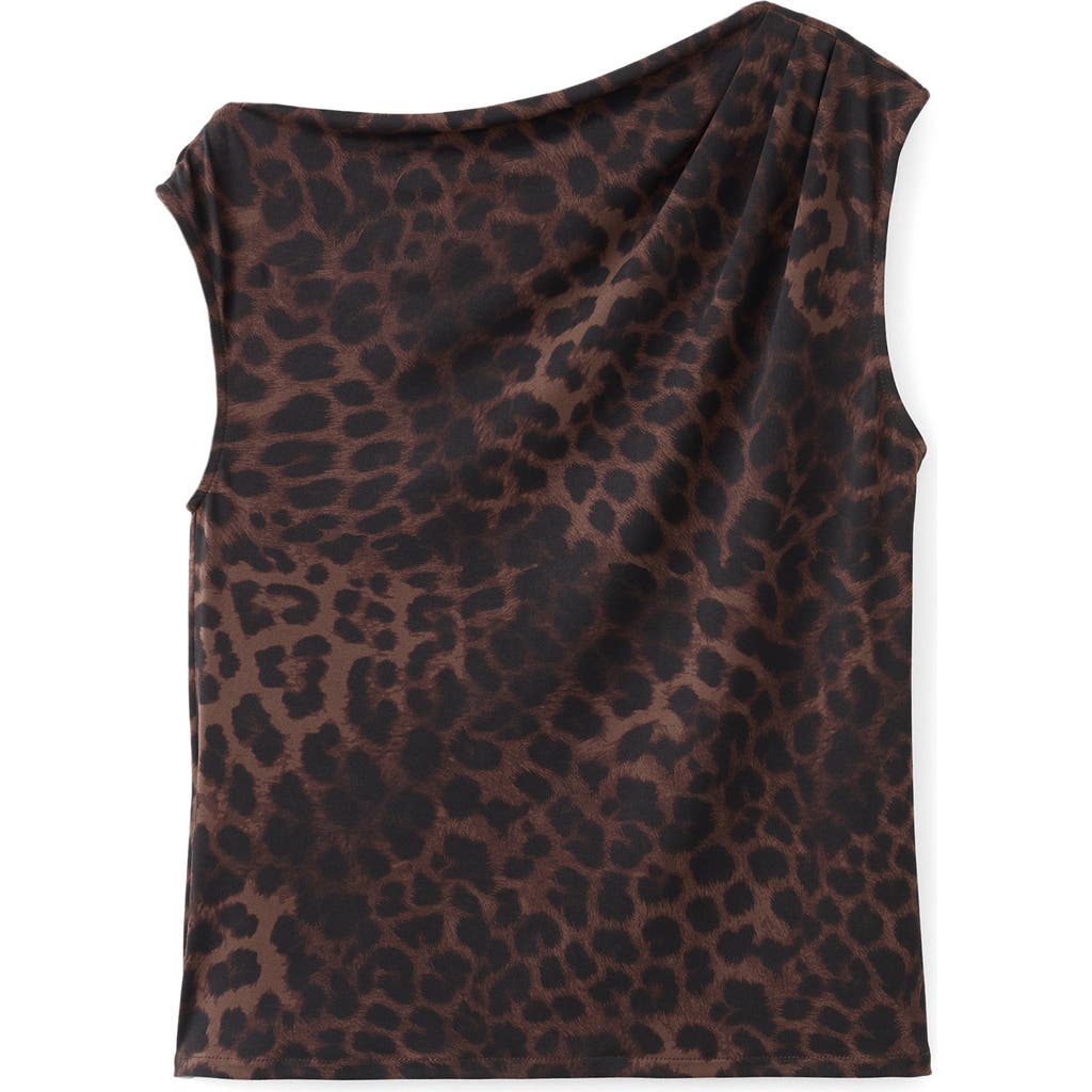 MANGO - Leopard Print Pleated Top
