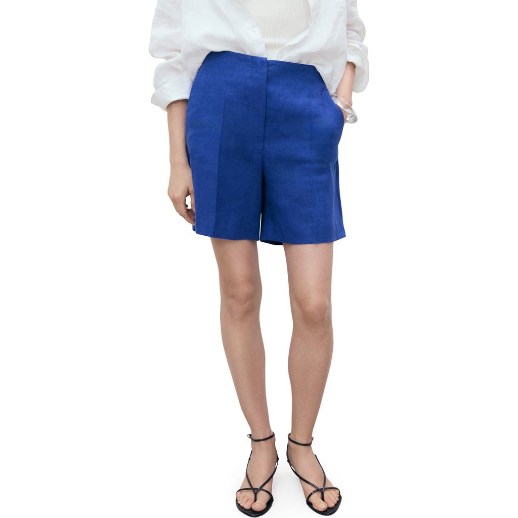 MANGO - Straight Fit Linen Shorts