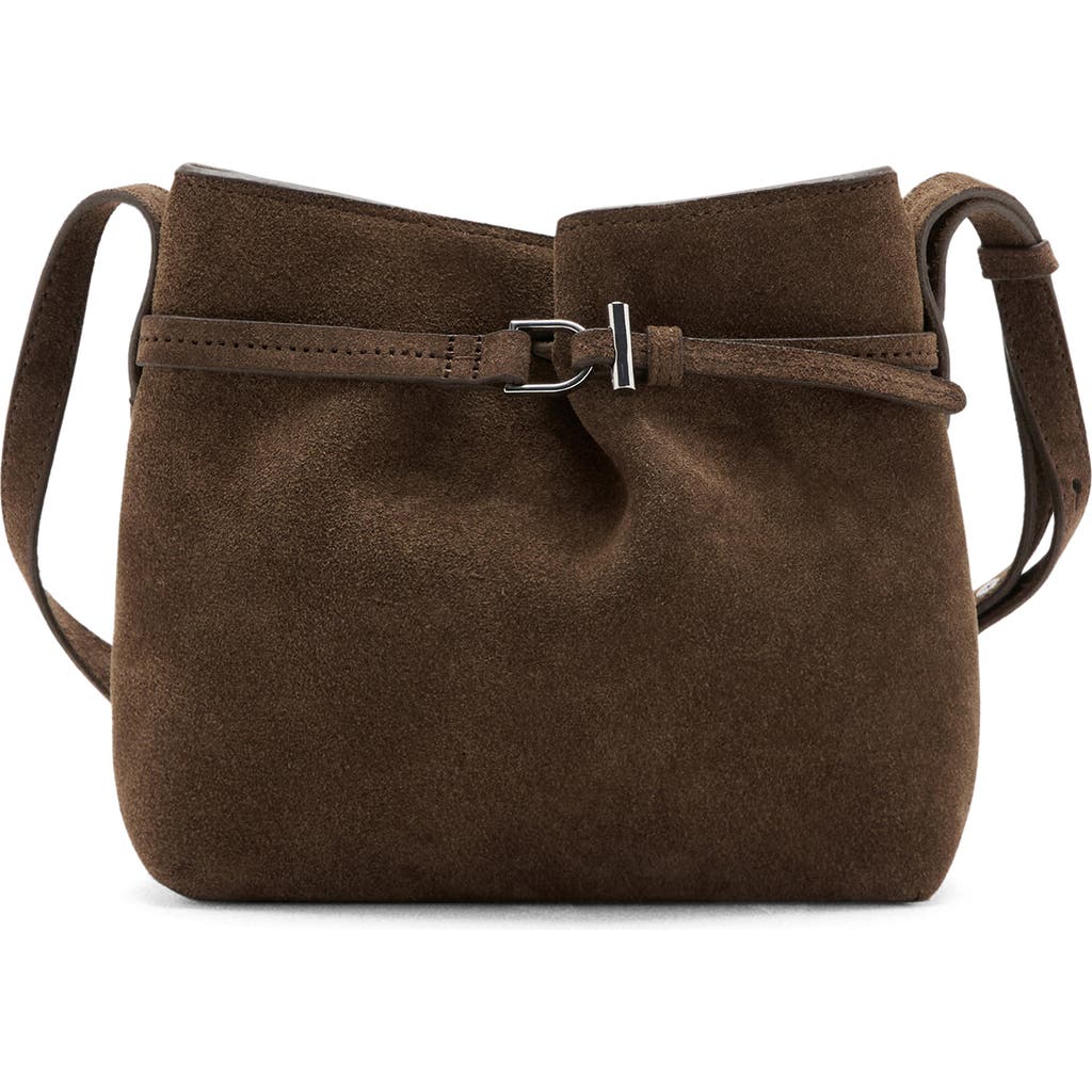 MANGO - Suede Buckle Shoulder Bag
