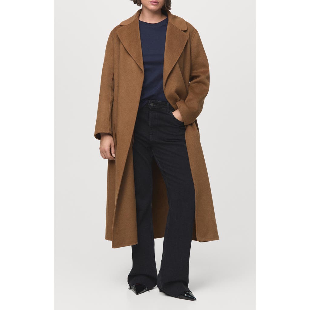 MANGO - Wool Blend Wrap Coat